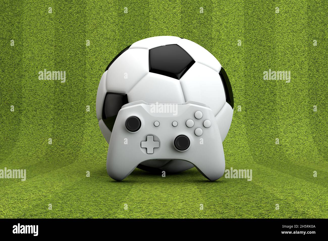 Soccer gaming background. Video game controller with a traditional ...
