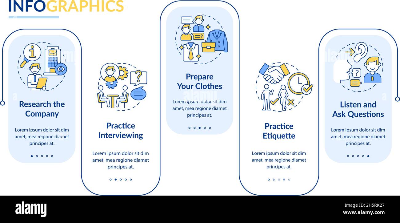 Preparing for job interview vector infographic template Stock Vector Image & Art - Alamy