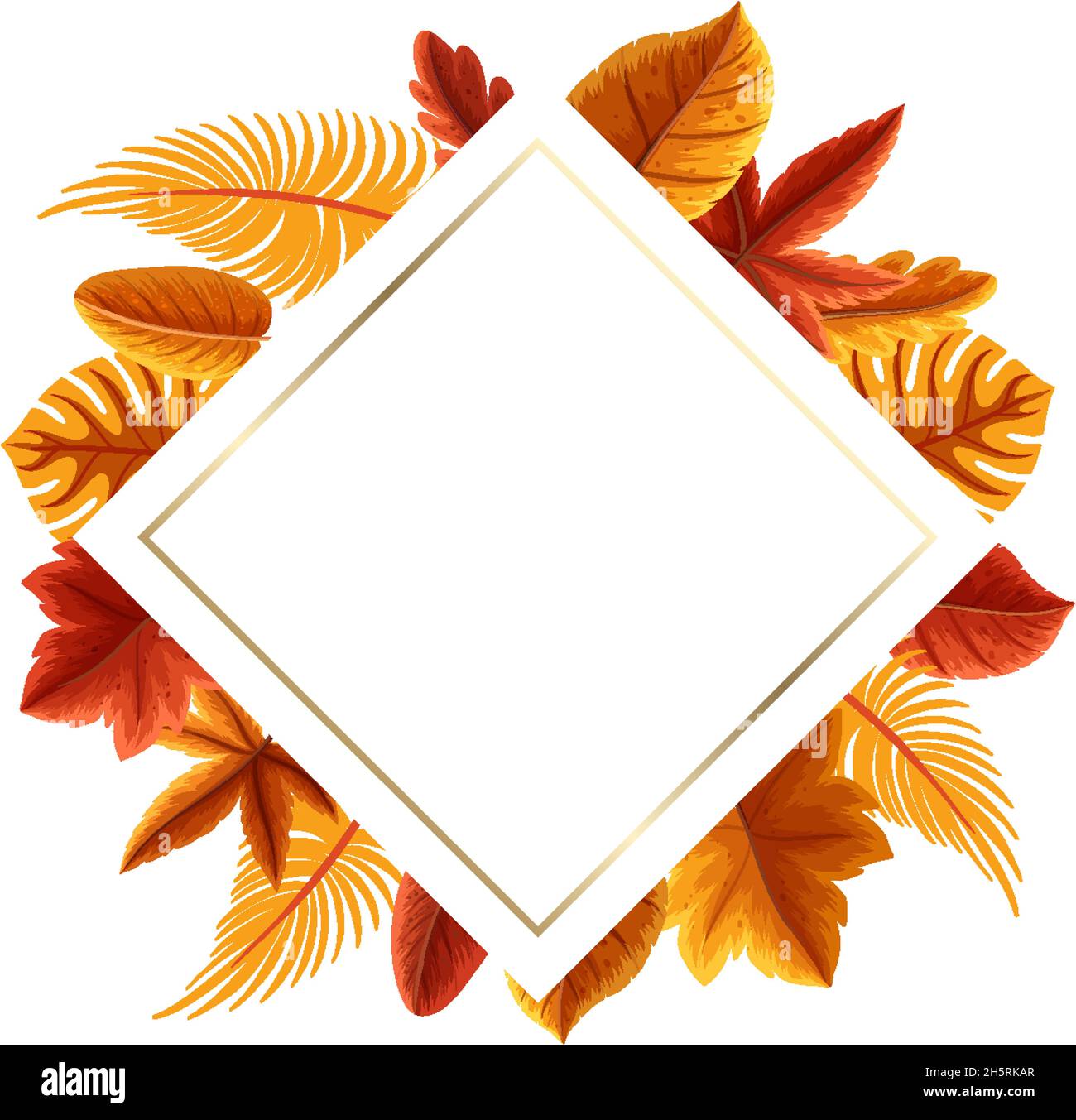 Square frame with autumn foliage illustration Stock Vector Image & Art ...