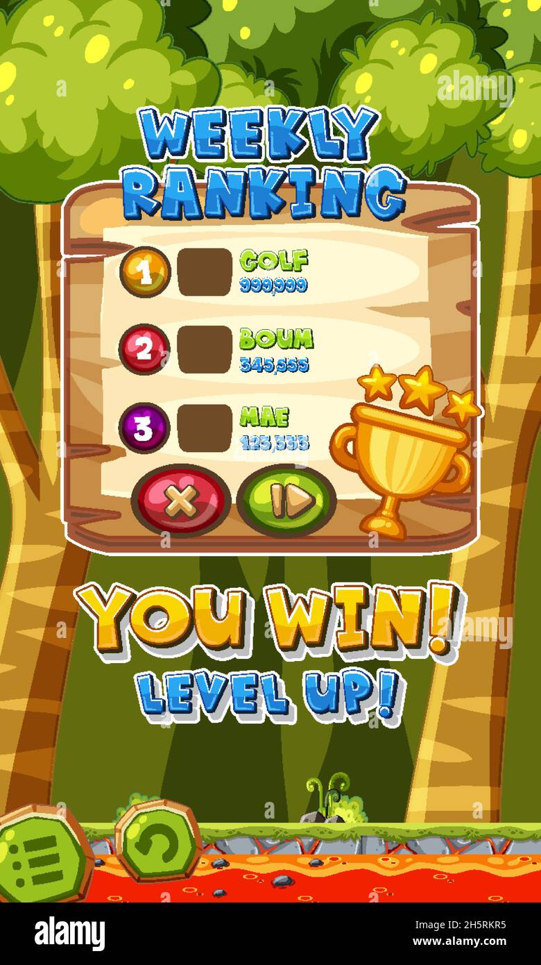 Weekly ranking template on mobile game illustration Stock Vector Image ...