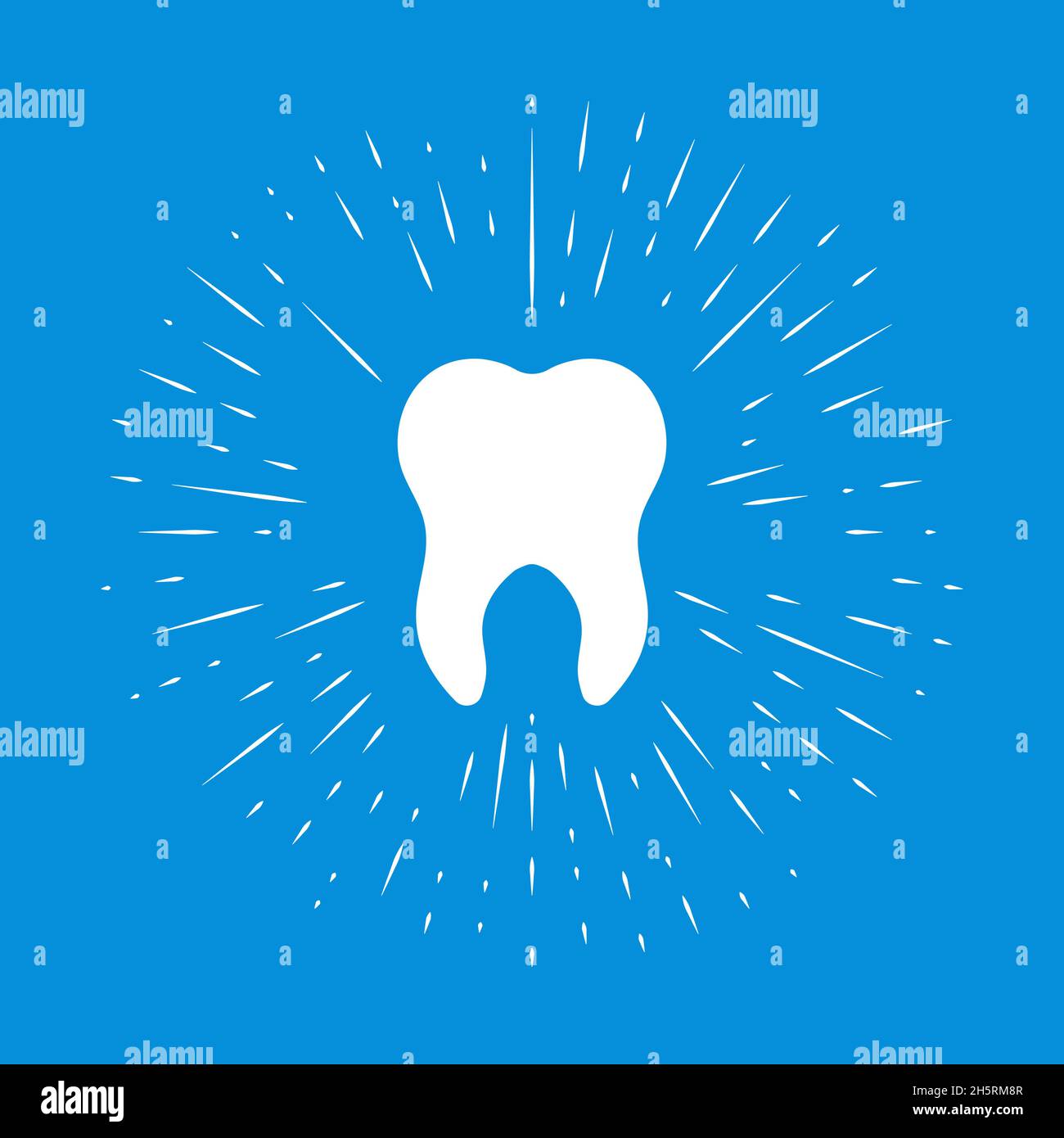 Clean white shine tooth. Isolated vector illustration in flat style ...
