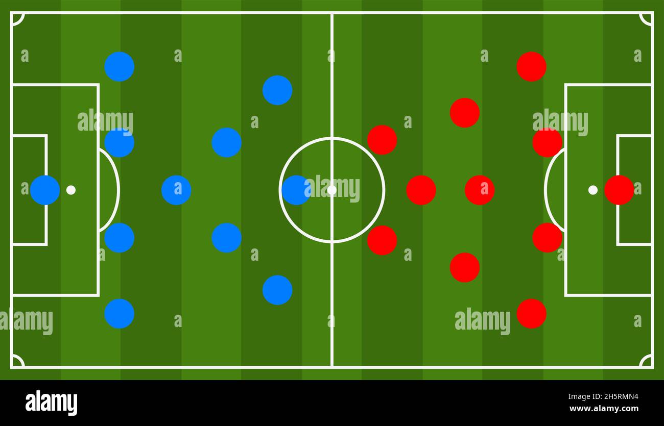 Soccer strategy on green board in flat style. Vector illustration Stock ...