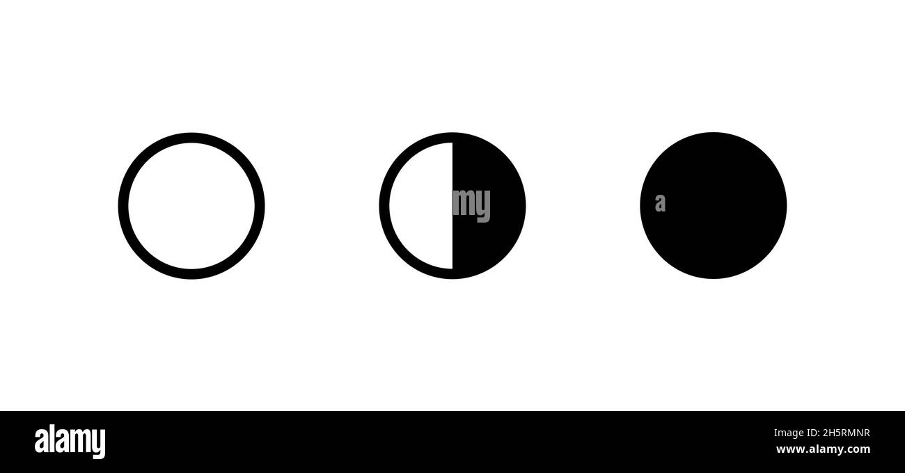 Black moon phases, set icon on white background, vector illustration ...
