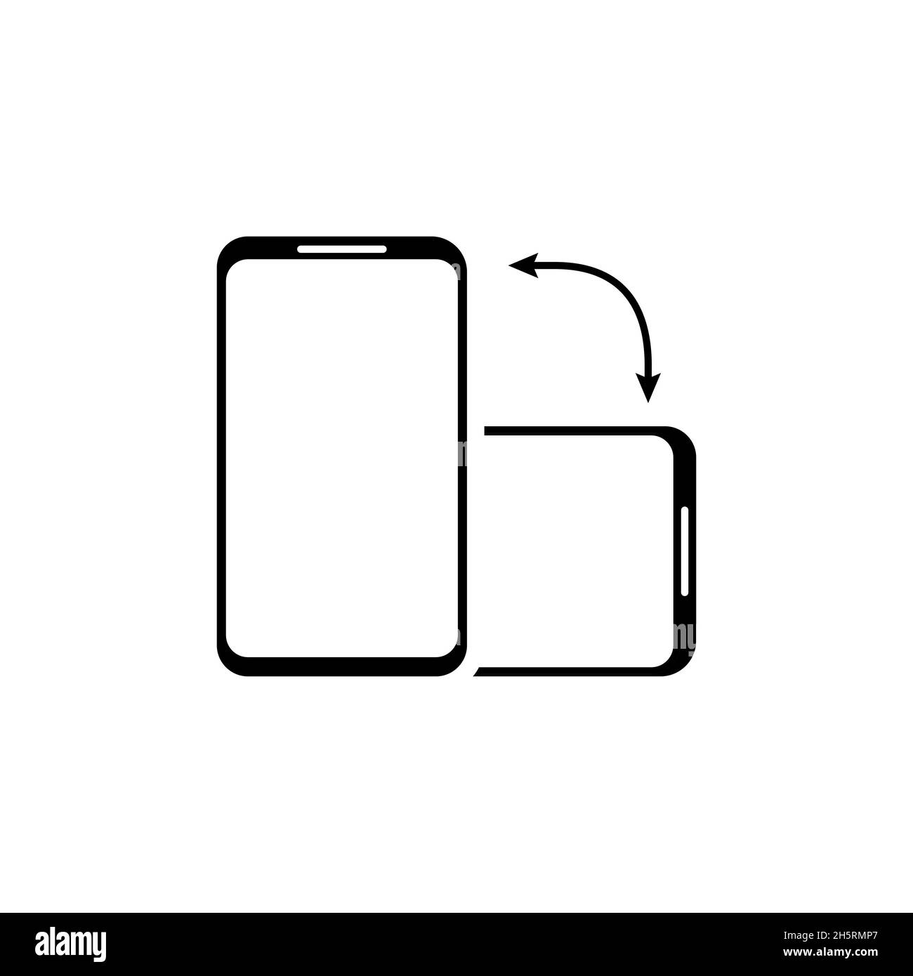 Screen rotation for mobile app design. Isolated vector icon flat Stock ...