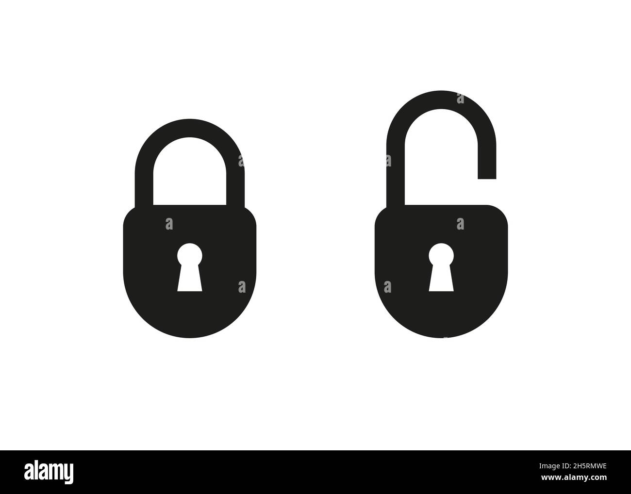 Lock icon set, vector isolated button in flat style Stock Vector Image ...