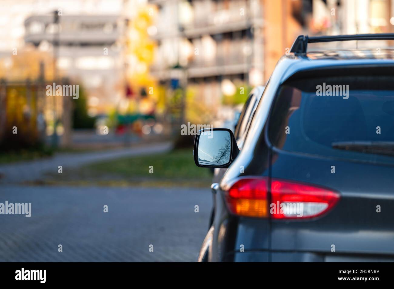Side mirror view traffic jam hi-res stock photography and images - Alamy