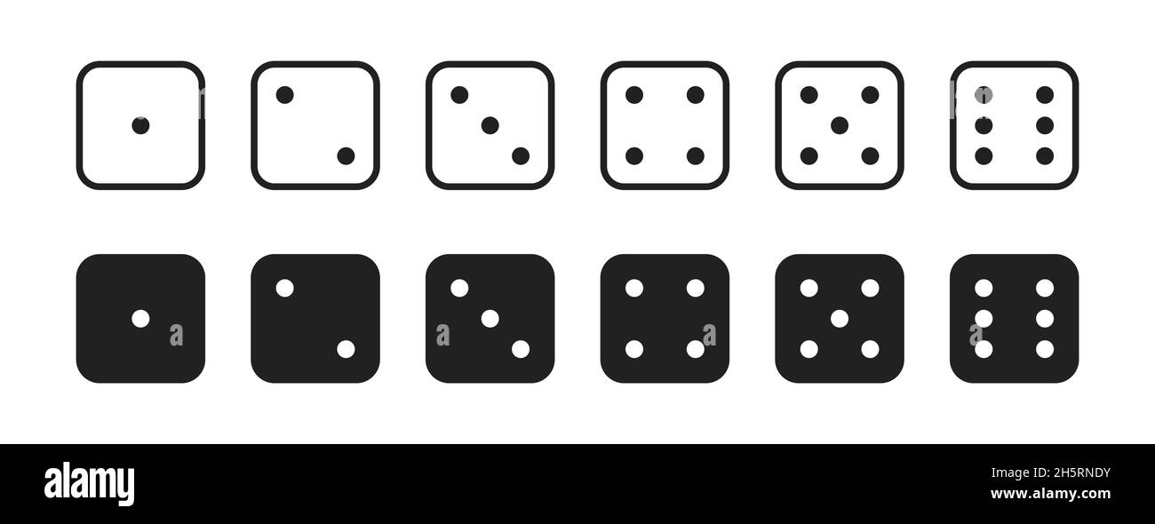 Dice icon for game, set isolated vector sign symbol in flat Stock ...