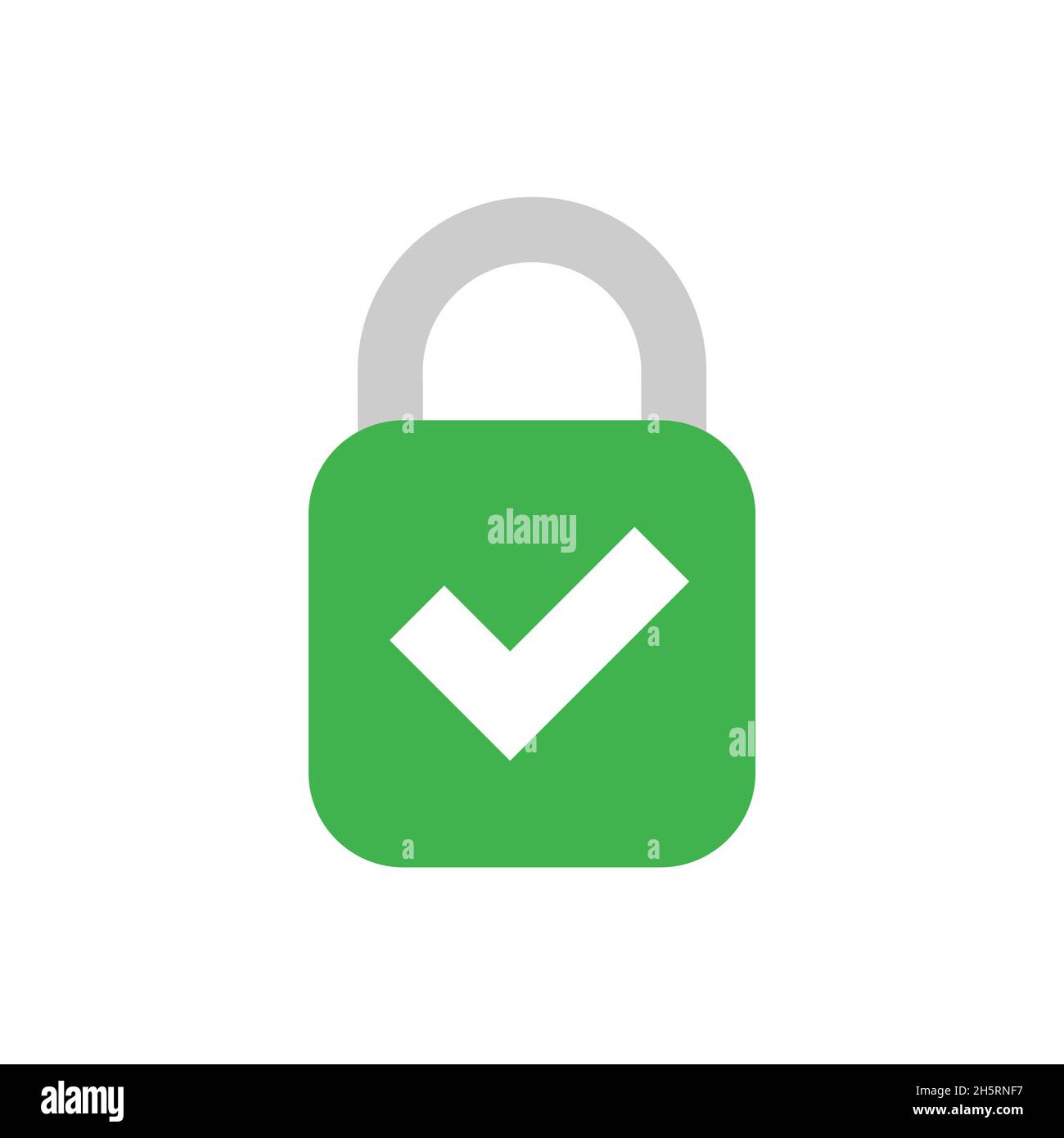 Lock with check mark color flat icon. Isolater simple vector ...
