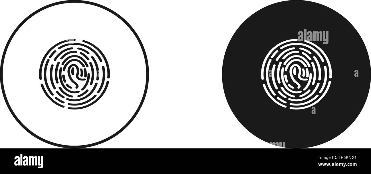 Fingerprint, touch screen flat isolated icon. Simple vector ...