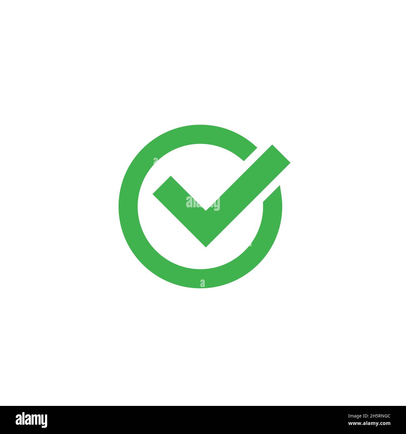 Check mark icon flat green button for wab. Vector sing Stock Vector ...