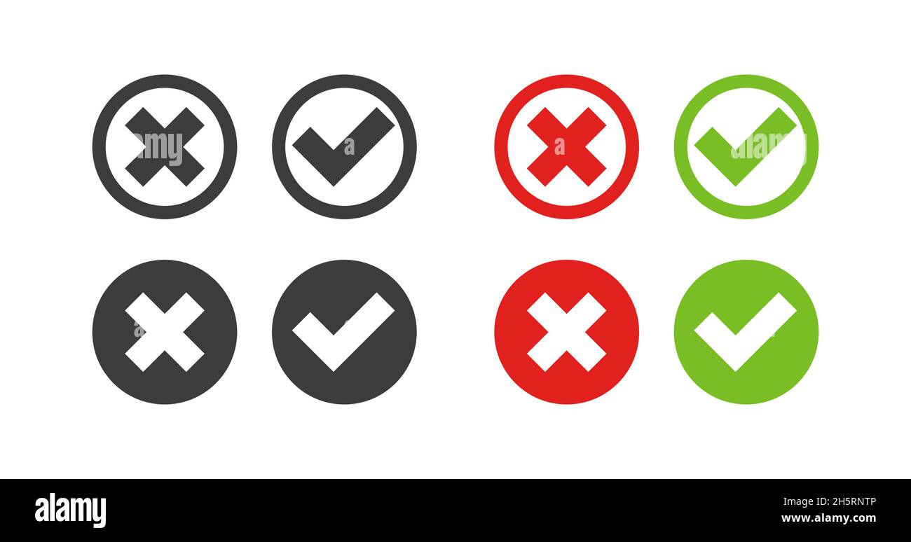 Check and cross mark set icon. Isolated vector sign symbol Stock Vector ...