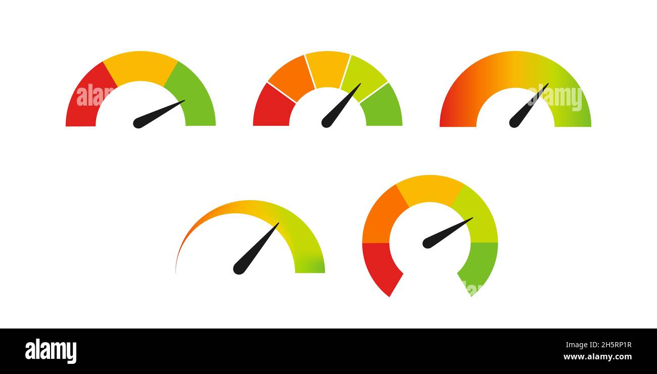 Color speedometer set icon. Flat isolated vector illustration Stock ...