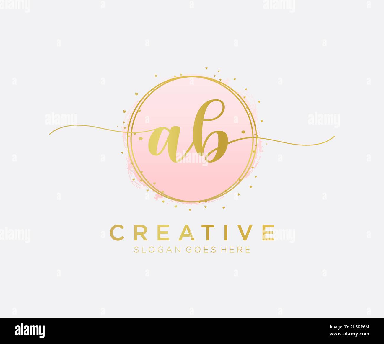 AB feminine logo. Usable for Nature, Salon, Spa, Cosmetic and Beauty ...