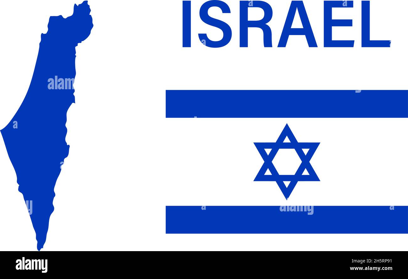 Israel icon map and national flag. Geography vector illustration in ...