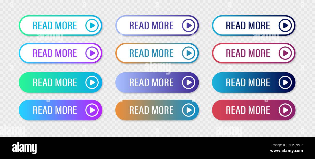 Gradient button collection for UI and wab design. Flat isolated vector ...