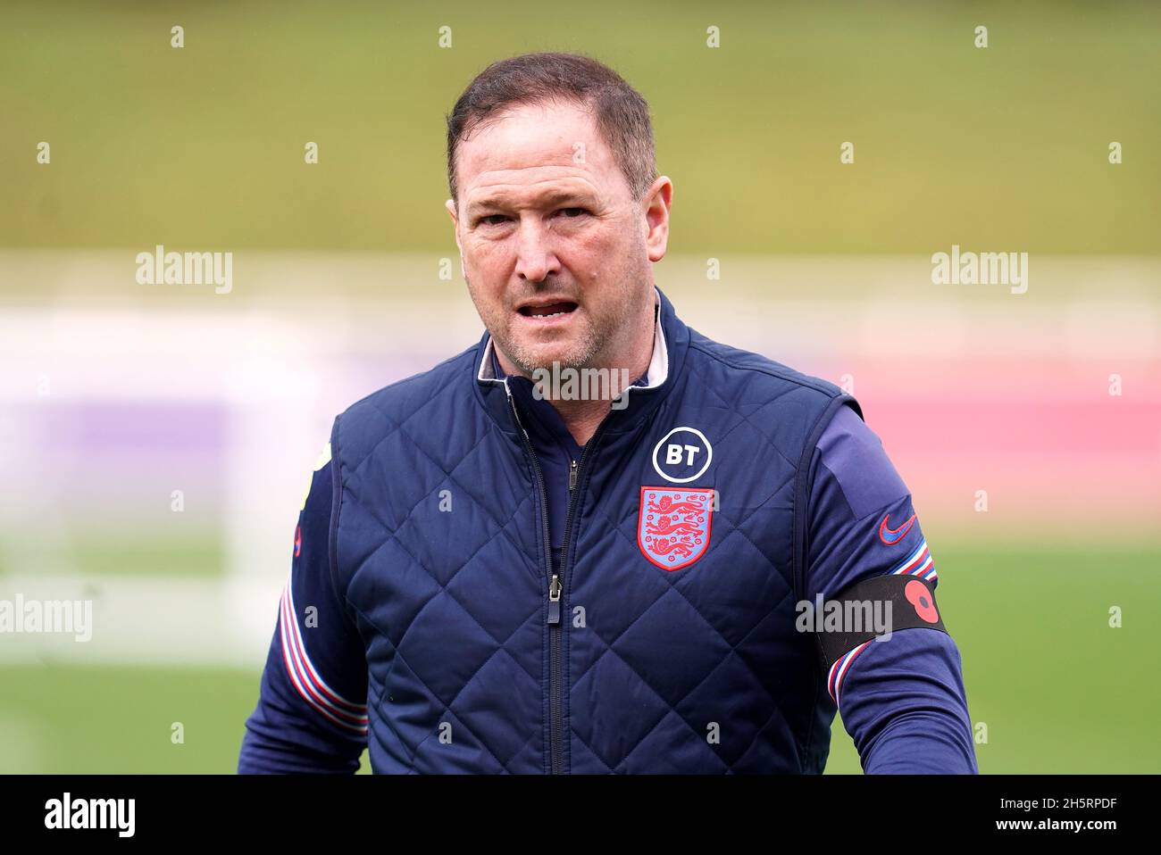 England assistant manager Steve Holland during a training session at St ...