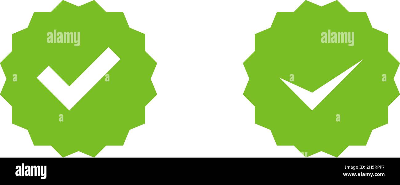 Checkmark right symbol tick icon in flat style. Profile verification ...
