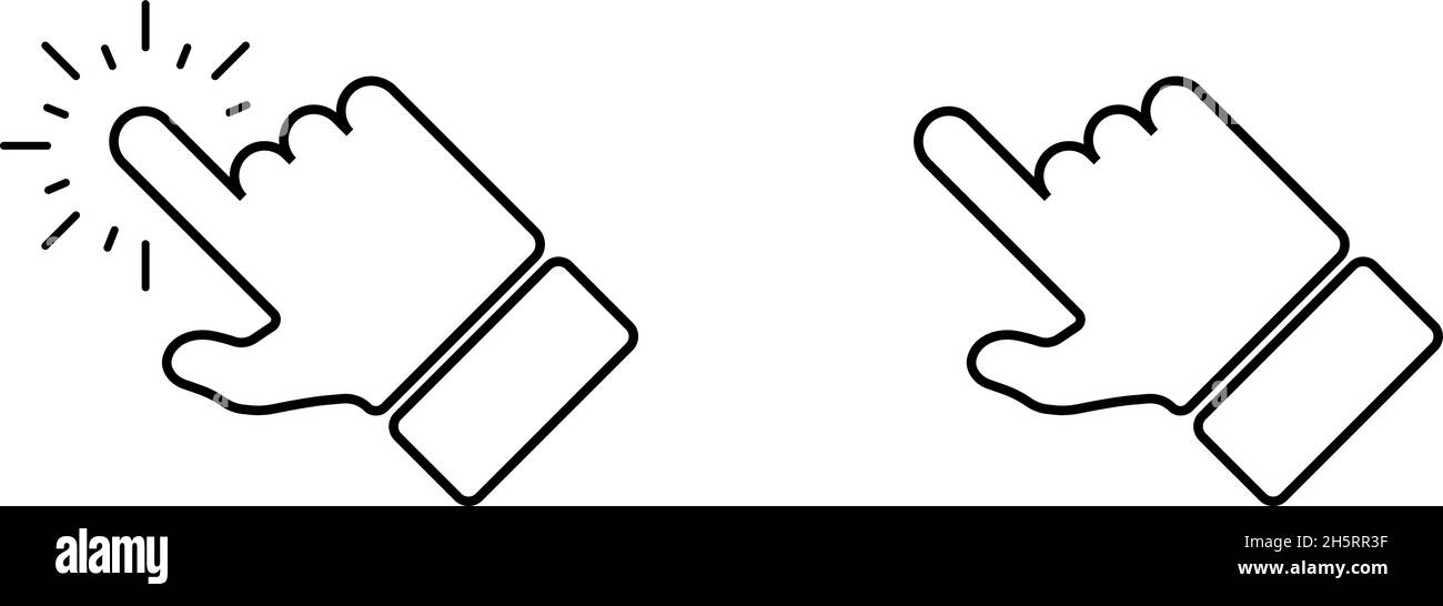 Hand click pointer isolated icon in flat style. Vector illustration for ...