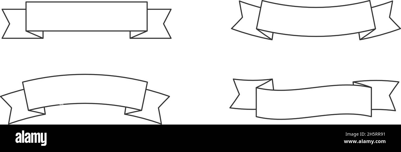 Ribbons line icon vintage isolated vector sign symbol illustration for ...