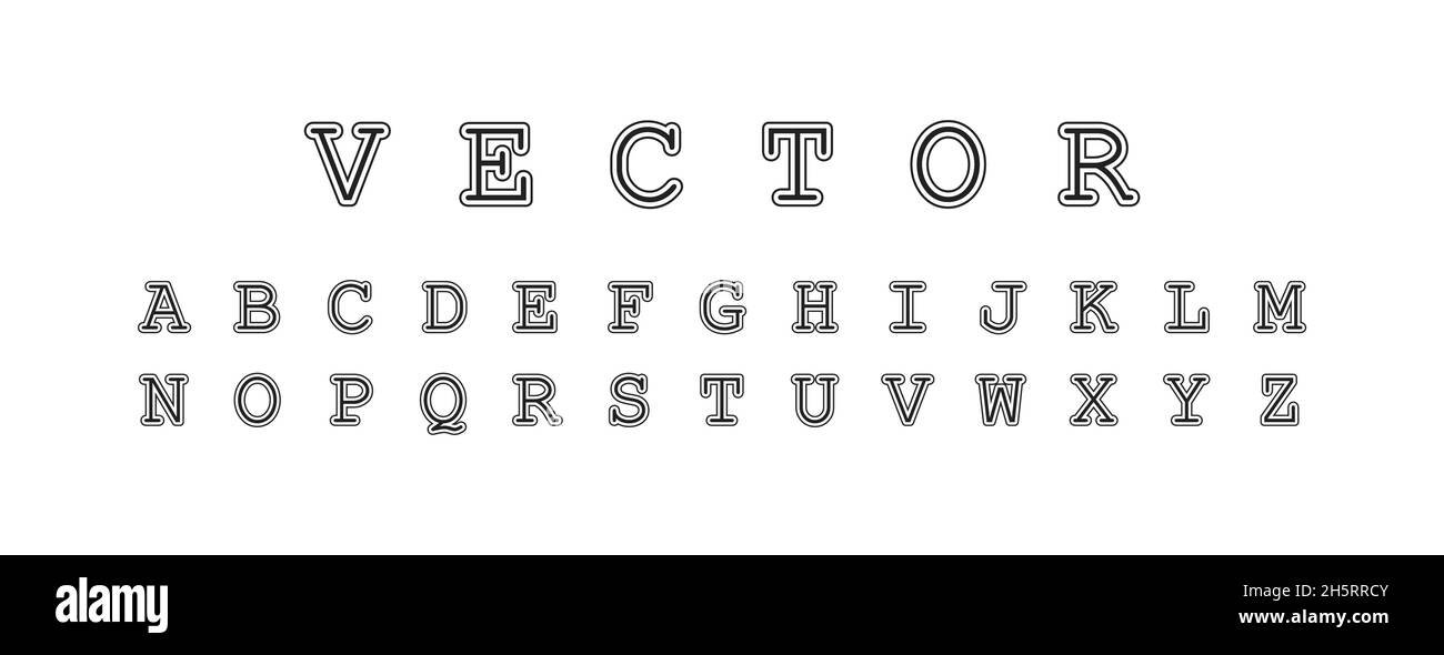 Font in classic minimal style. Vector flat illustration on white ...