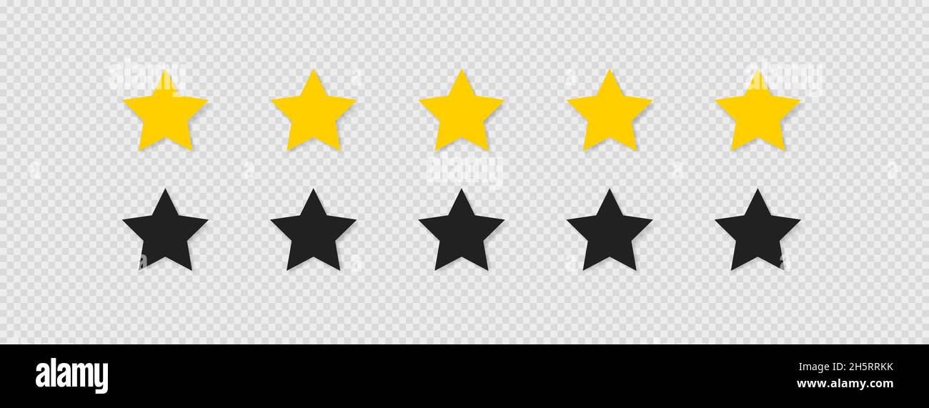 Five stars rating icon set vector icon. Flat isolated button for ...