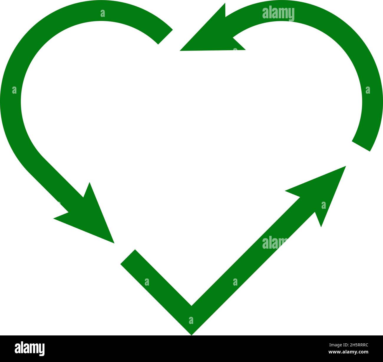 Recycle heart flat isolated icon for web. Vector graphic illustration ...