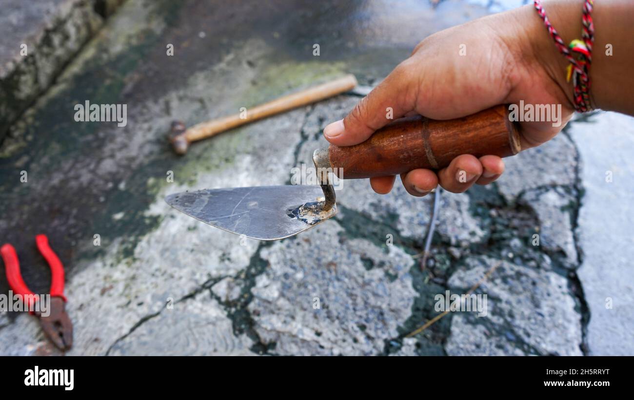 Close up man using metal hi-res stock photography and images - Alamy
