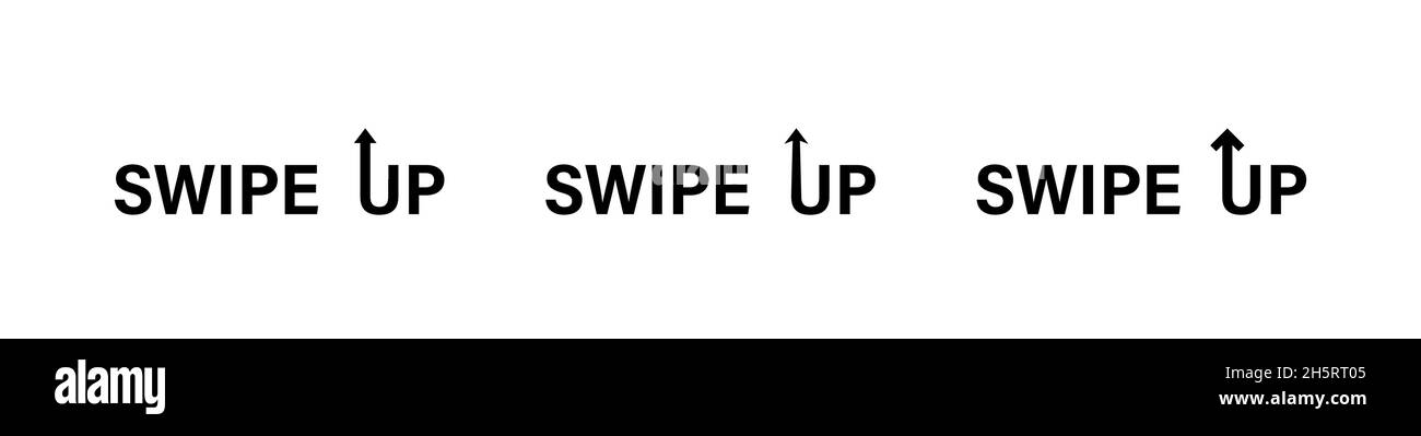 Swipe up text for story social media. Set arrow icon, vector ...
