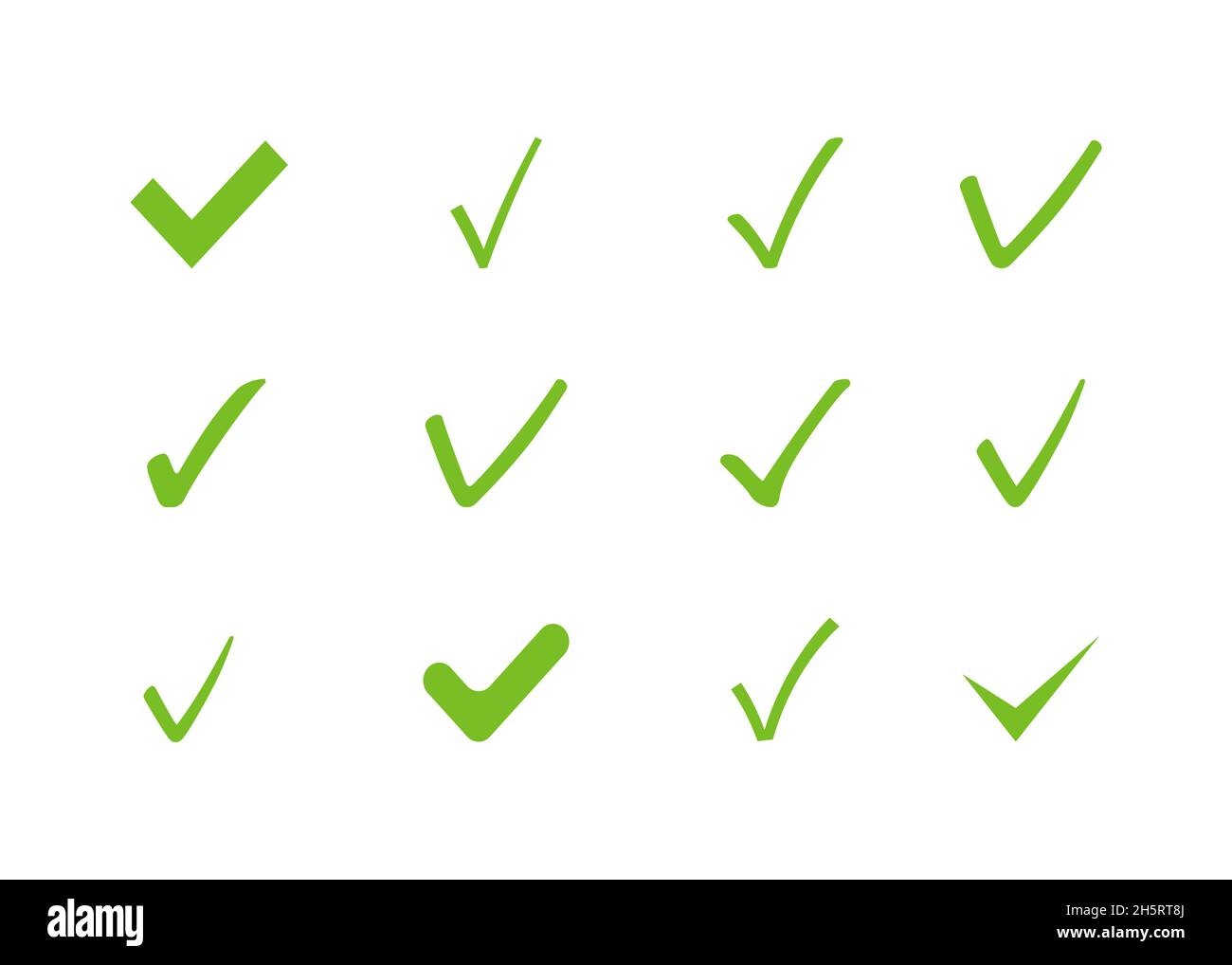 Check mark set on white background. Ok button collection vector flat ...