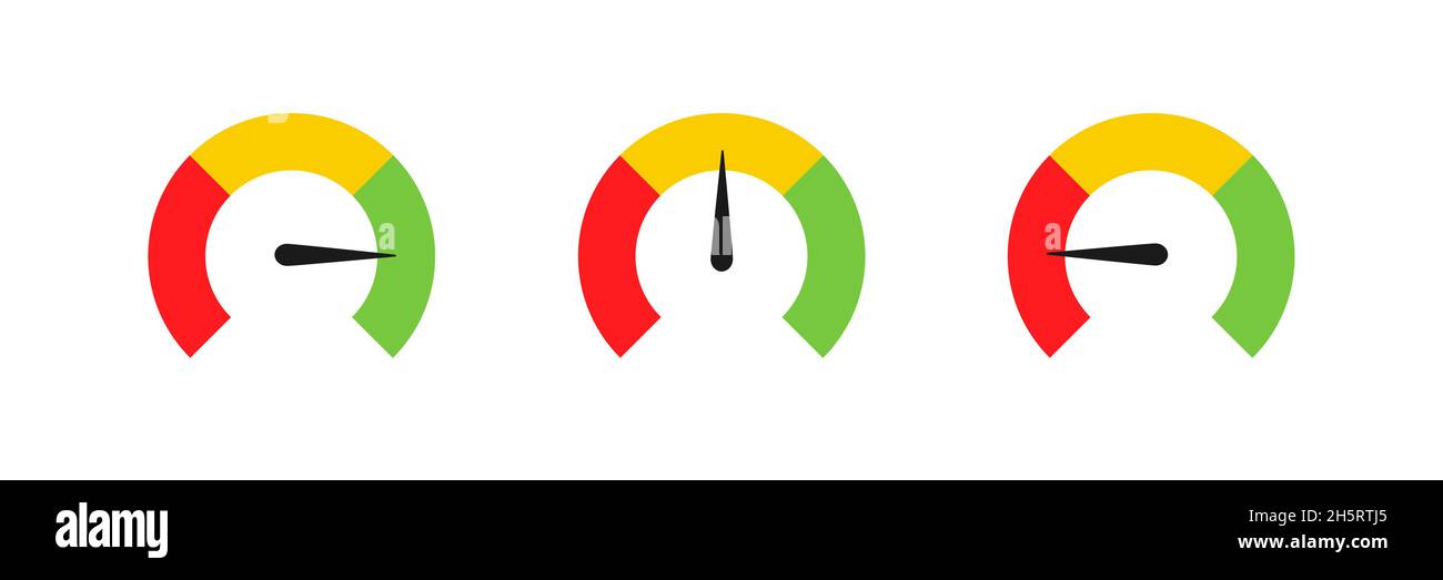 Speedometer set icon color chart. Vector illustration flat design Stock ...