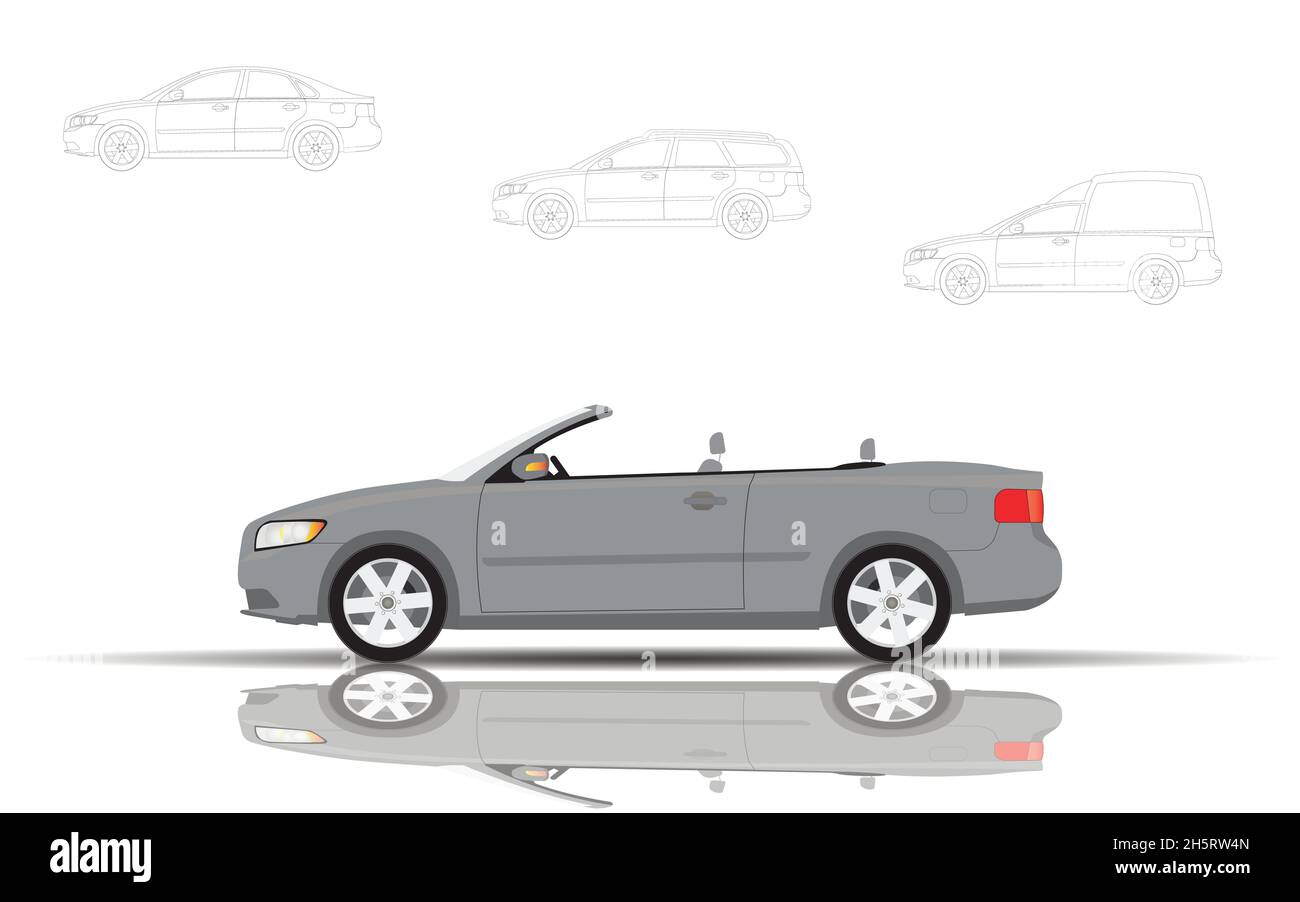 A passenger car with a convertible body. Options for choosing the type ...