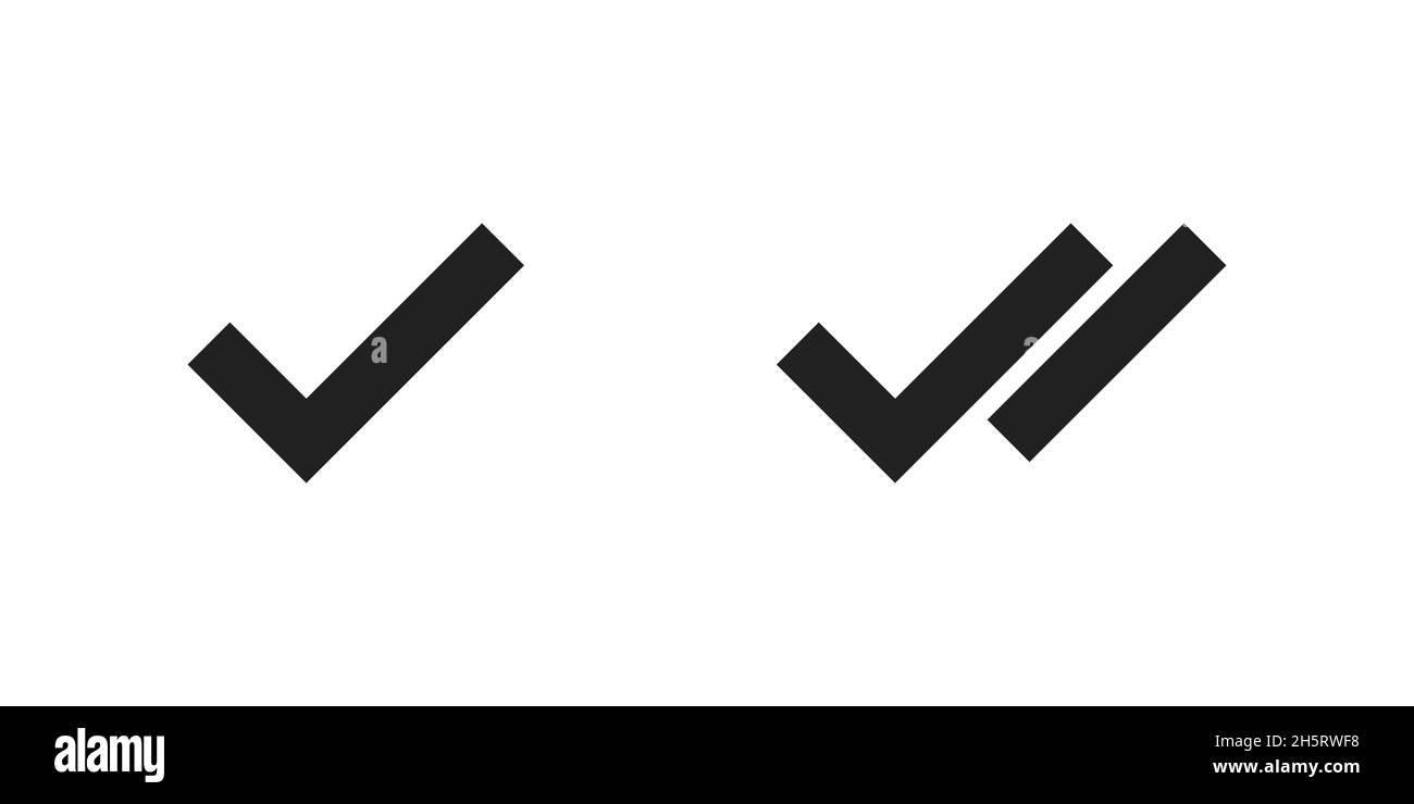 Checkmark and doodle checkmark symbol tick sign. Vector flat ...