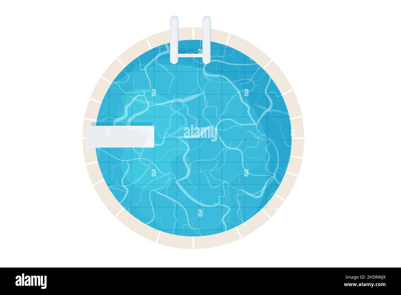 Swimming pool top view in cartoon style isolated on white background ...