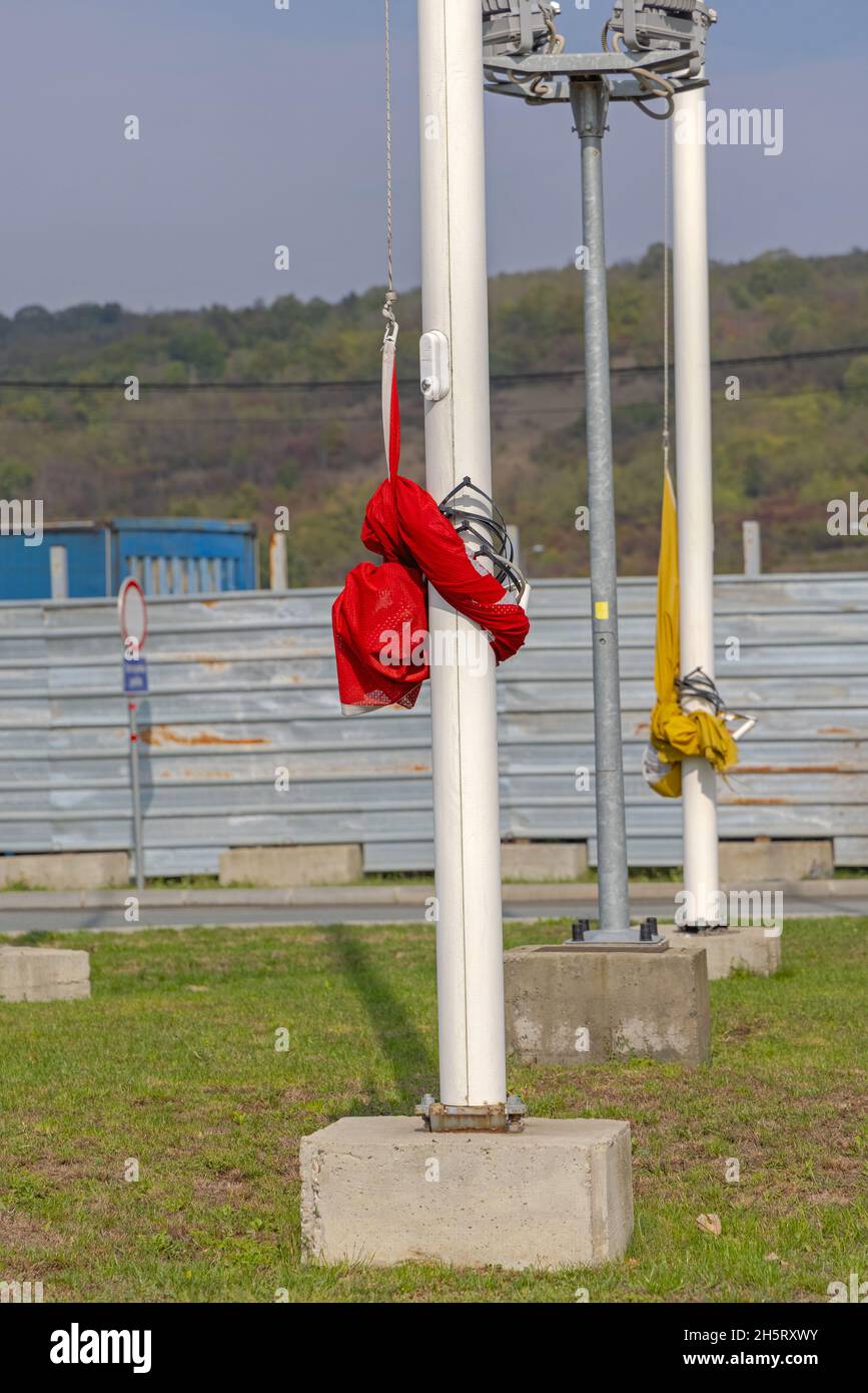 Serbia strong wind flag hi-res stock photography and images - Alamy