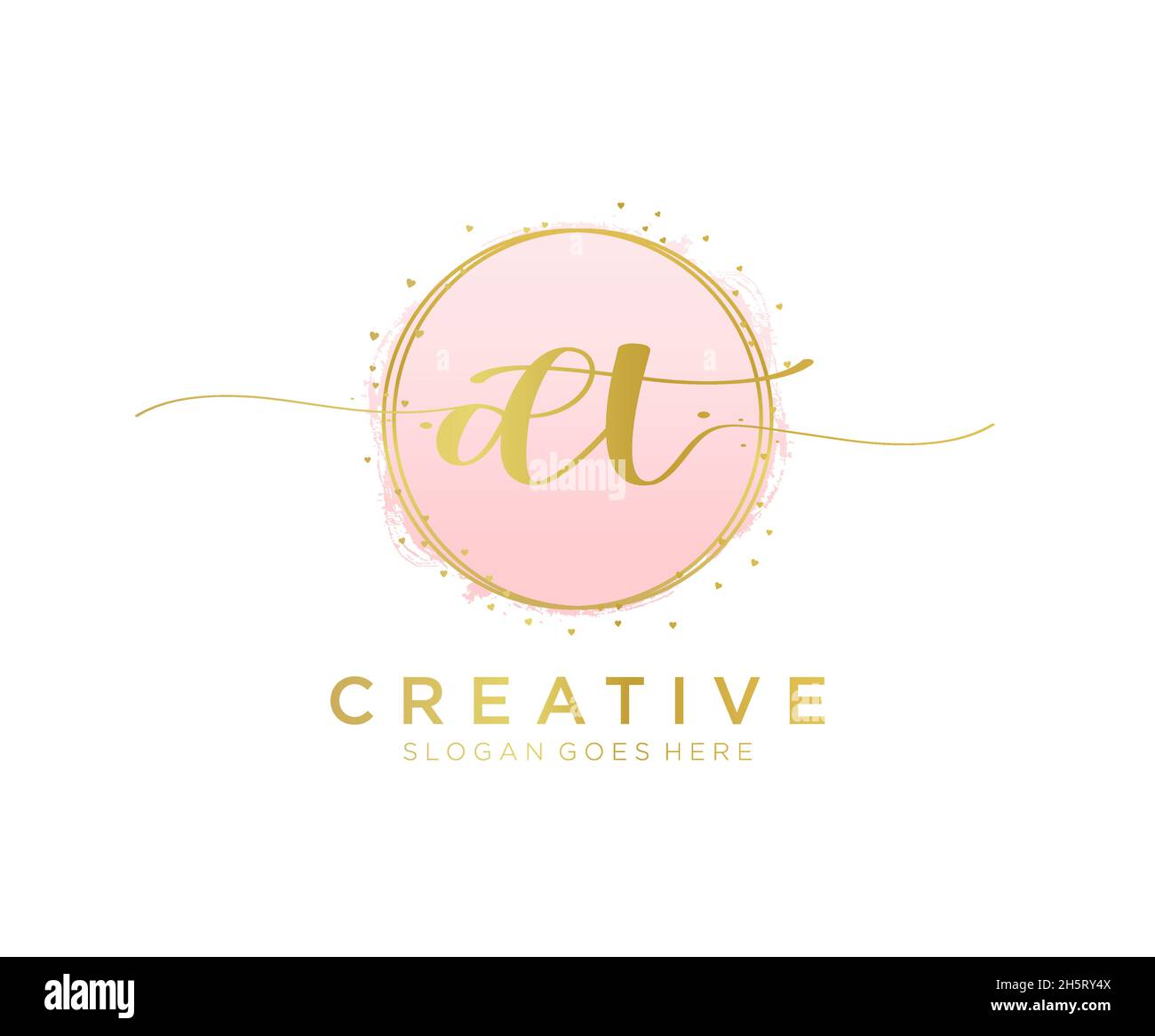 DT feminine logo. Usable for Nature, Salon, Spa, Cosmetic and Beauty ...