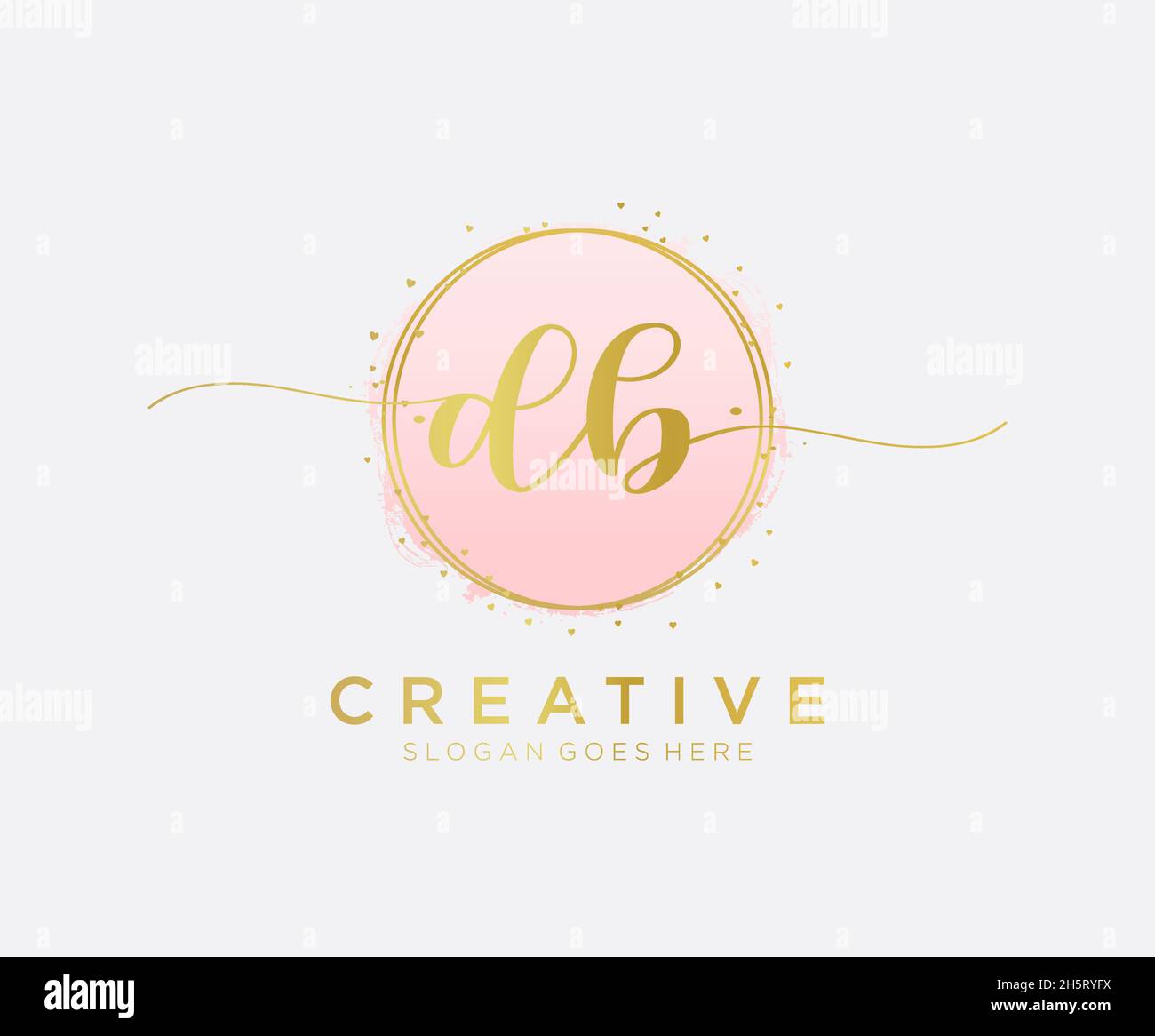 DB feminine logo. Usable for Nature, Salon, Spa, Cosmetic and Beauty ...
