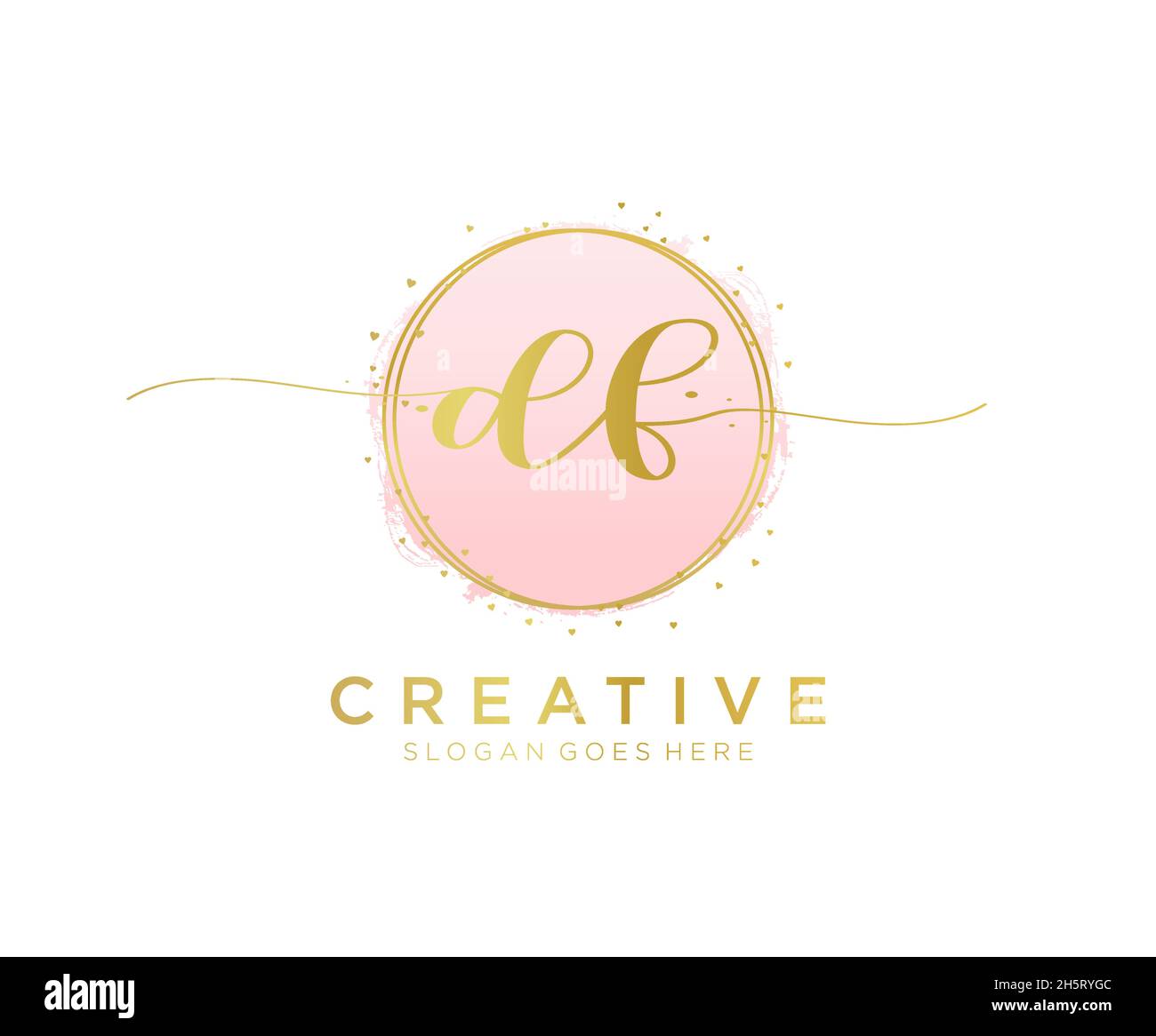 DF feminine logo. Usable for Nature, Salon, Spa, Cosmetic and Beauty ...