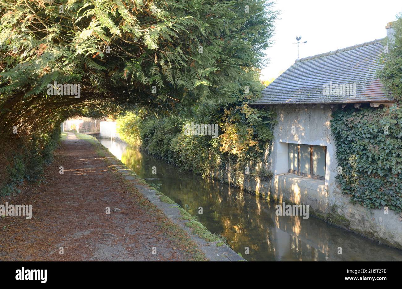 Chevreuse valley picturesque view and its Yvette river. It is named ...