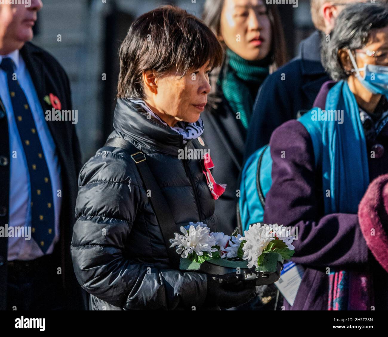 London, UK. 11th Nov, 2021. A service of remembrance for Armistice day ...