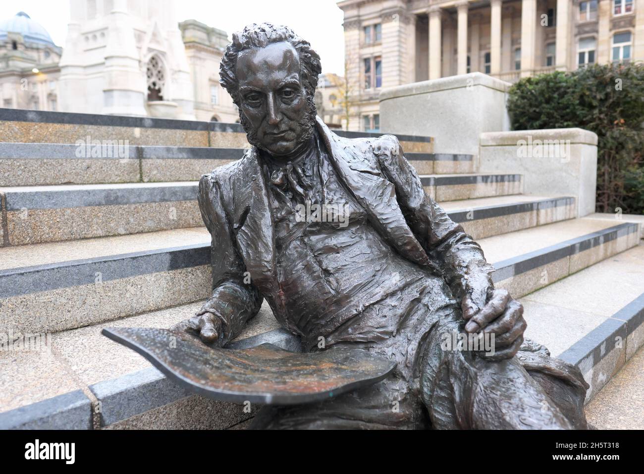 Birmingham UK - statue of Thomas Attwood MP in Chamberlain Square Stock ...