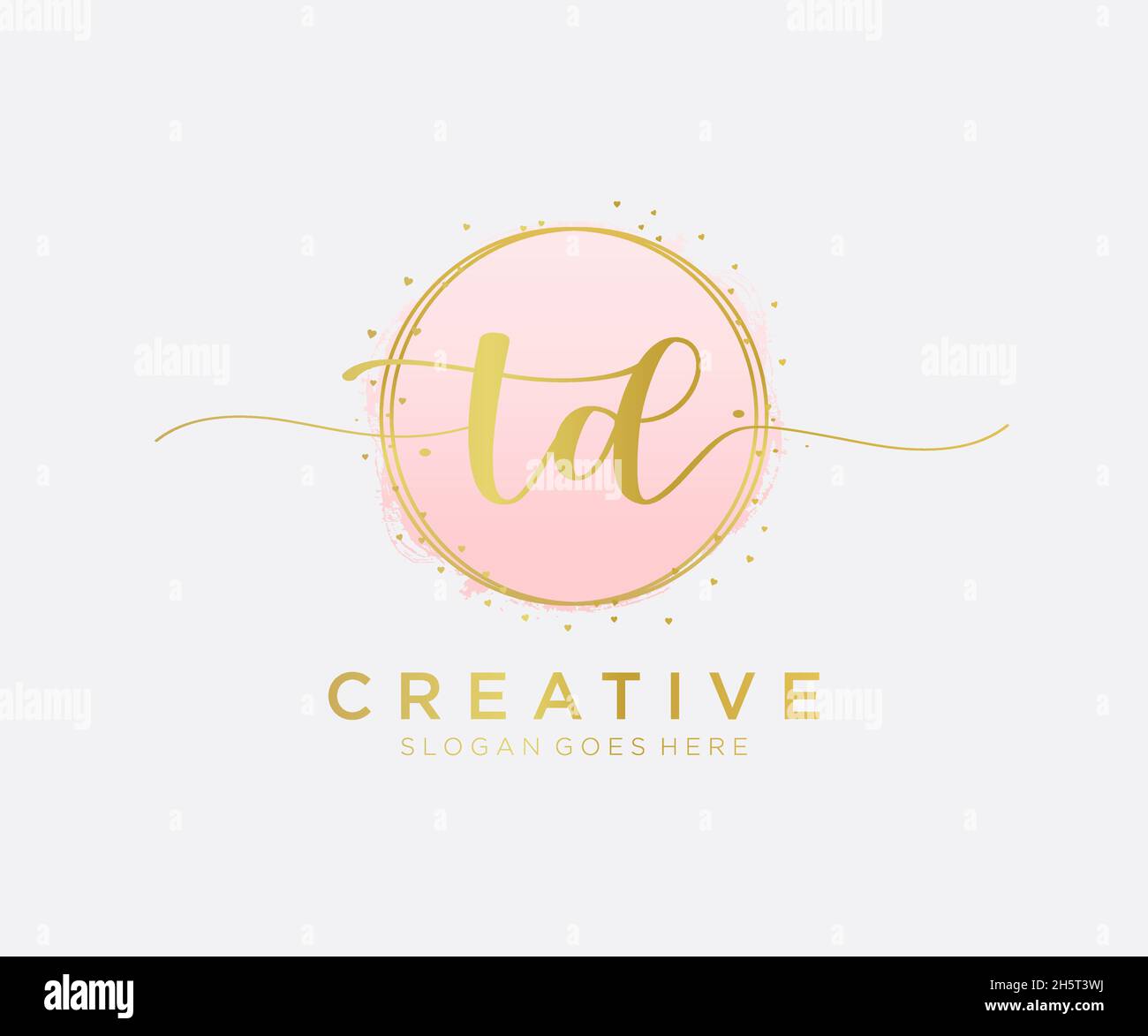 TD feminine logo. Usable for Nature, Salon, Spa, Cosmetic and Beauty ...