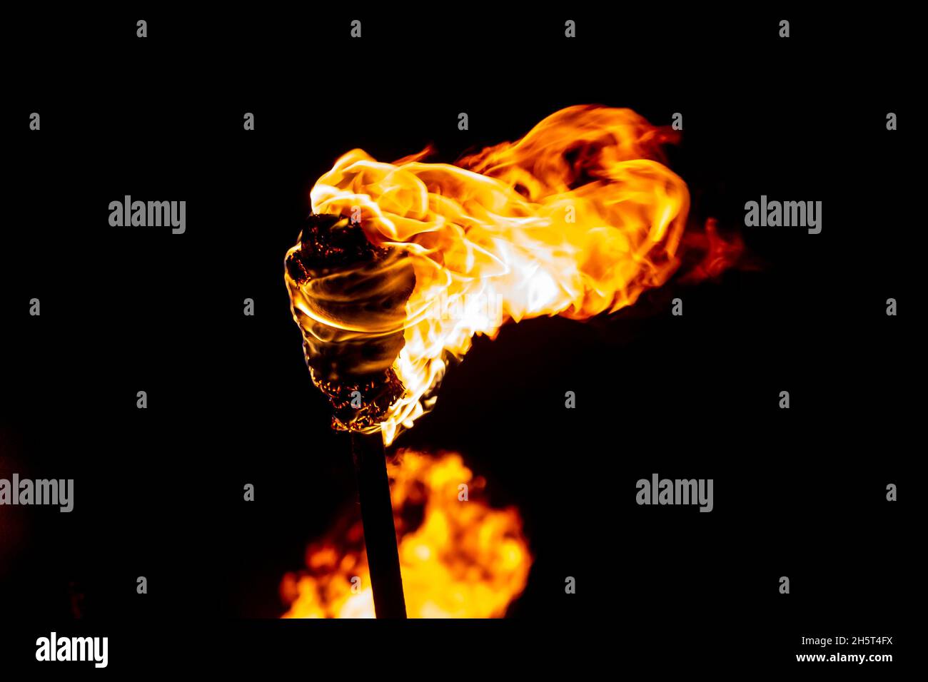 A Burning Torch at Lewes Bonfire Celebrations Stock Photo - Alamy
