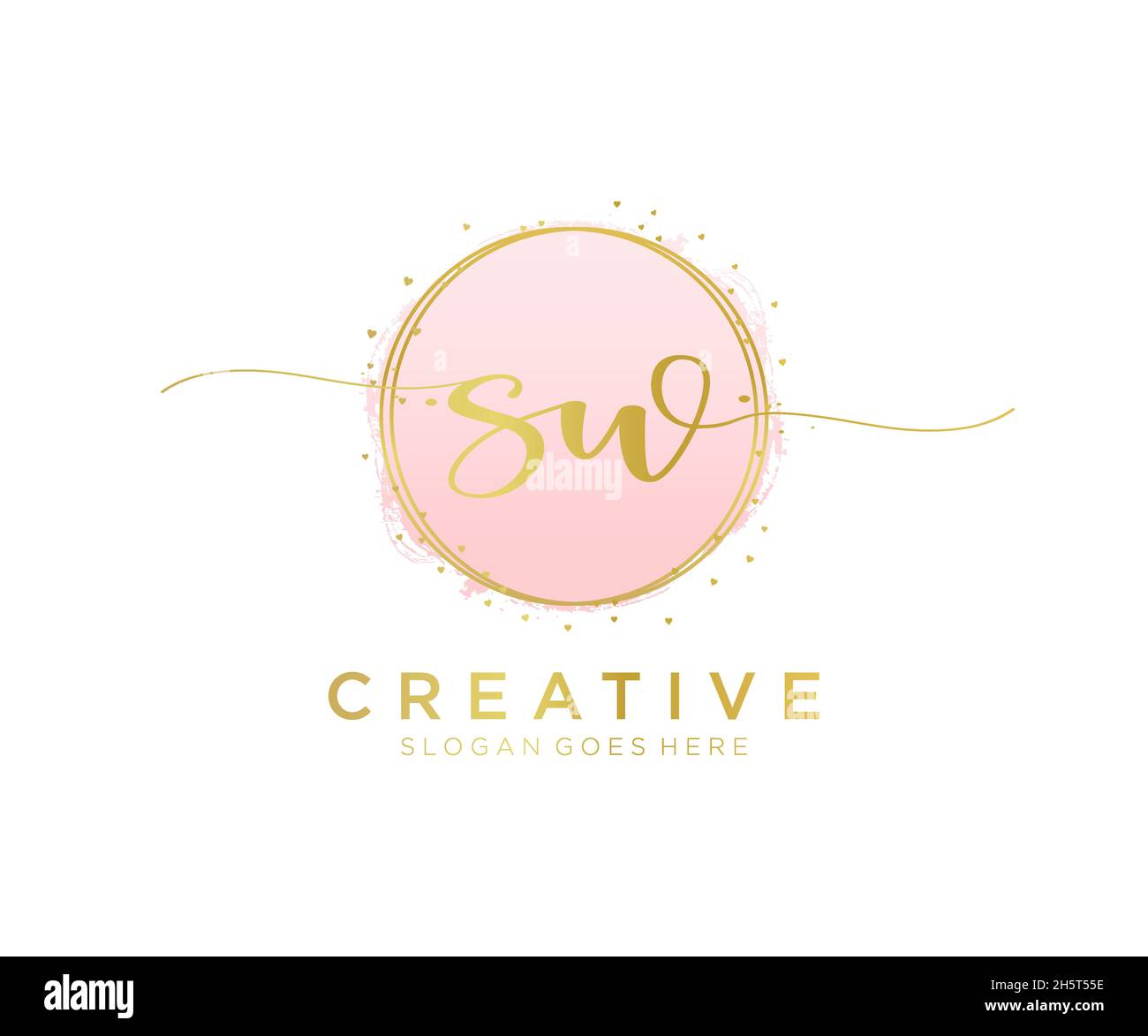 SW feminine logo. Usable for Nature, Salon, Spa, Cosmetic and Beauty ...