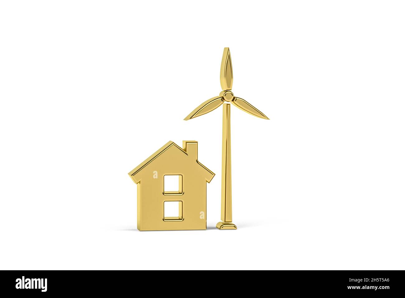 Golden 3d wind farm icon isolated on white background - 3D render Stock ...