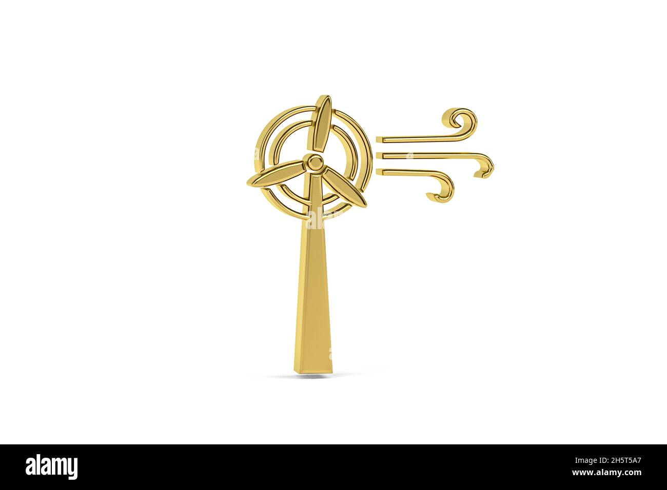 Golden 3d wind farm icon isolated on white background - 3D render Stock ...