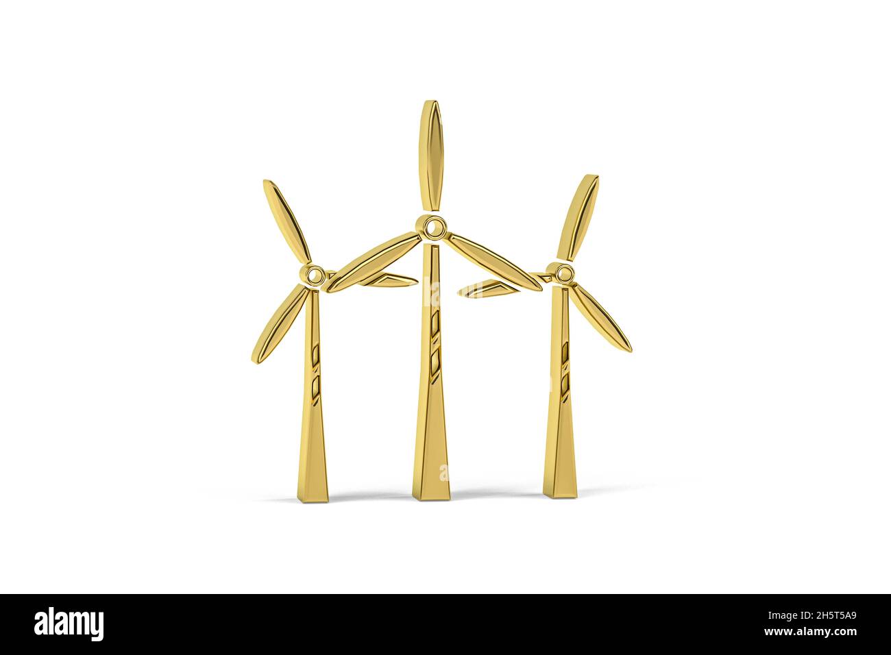 Golden 3d wind farm icon isolated on white background - 3D render Stock ...