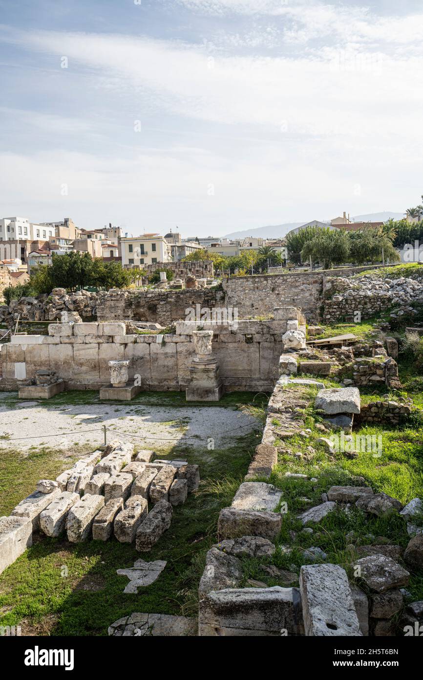 Athens, Greece. November 2021. A vie of the roman Agora, built by the ...