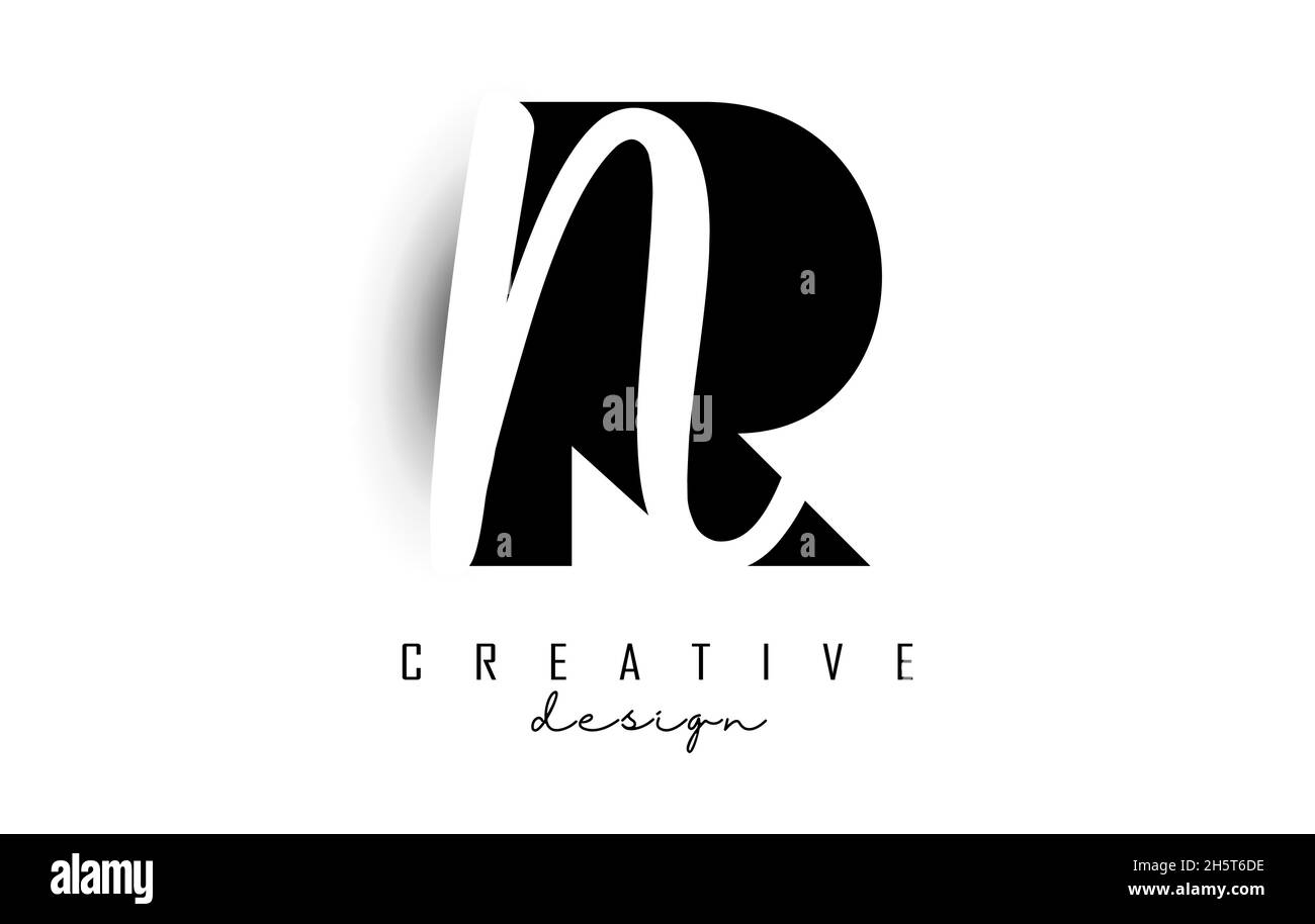 Letters RN logo with a minimalist design. Letters R and N with ...