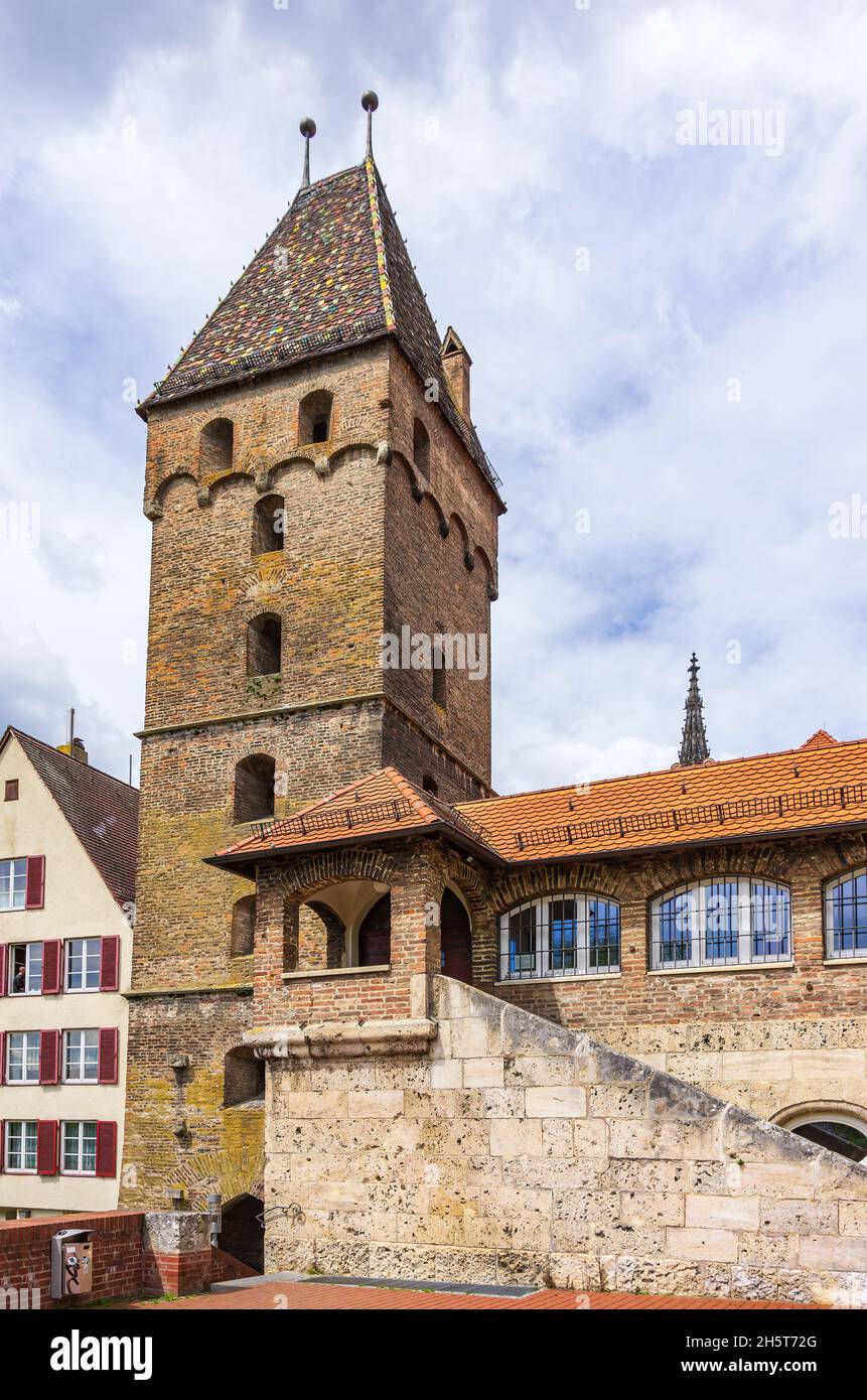 Ulm, Baden-Württemberg, Germany: The Metzgerturm tower, also known as ...