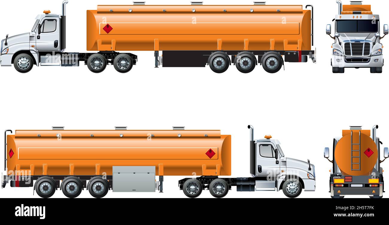 Vector realistic tanker truck template isolated on white. Available EPS ...